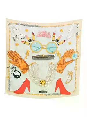 Moschino Graphic-print Scarf - Neutrals