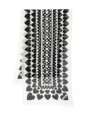 Moschino Heart-detail Scarf - White