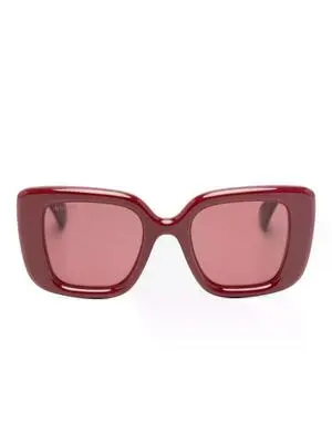 Gucci Logo Rectangle-frame Sunglasses - Red