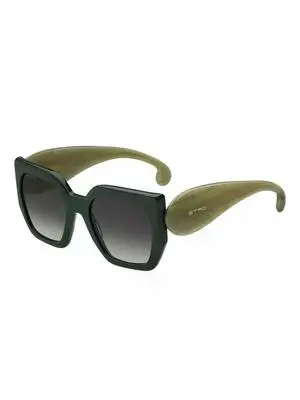 Etro Geometric-frame Sunglasses - Green