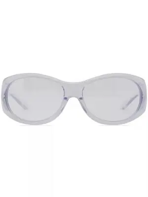 COURREGES Hybrid 01 Oval-frame Sunglasses - Neutrals
