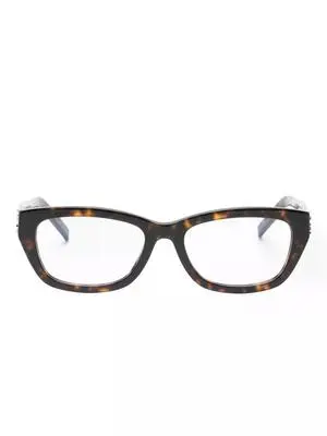 Saint Laurent Cat-eye Logo Glasses - Brown