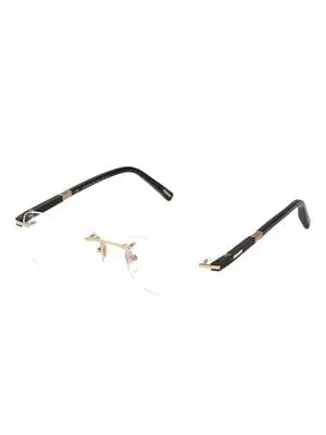 Chopard Gold-detail Rimless Eyeglasses - Black