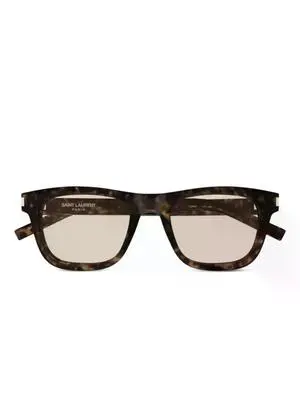 Saint Laurent Logo-engraved Sunglasses - Brown