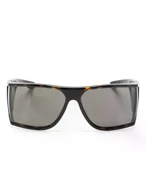 Saint Laurent Logo-print Sunglasses - Brown