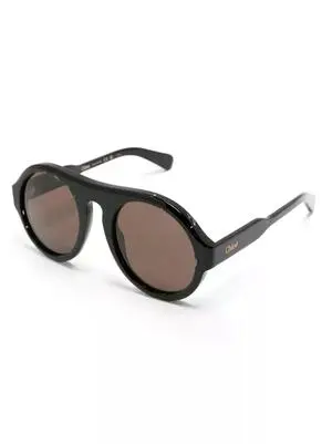 Chloé Logo-engraved Pilot-frame Sunglasses