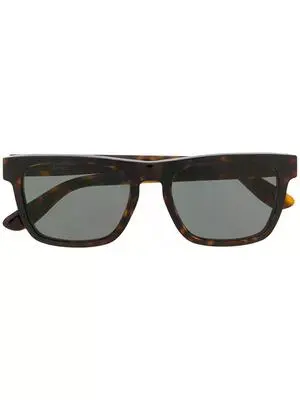 Saint Laurent Rectangle Frame Sunglasses - Brown
