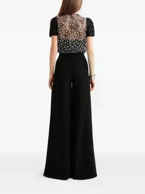GEMY MAALOUF Polka Dot Mesh Blouse