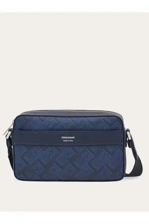 FERRAGAMO Monogram Crossbody Bag - Navy