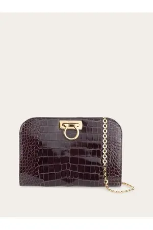 FERRAGAMO Diana Crocodile Clutch