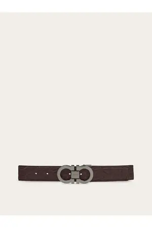 FERRAGAMO Adjustable Gancini Alligator Belt