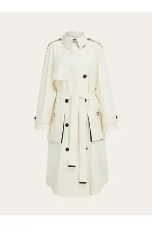 FERRAGAMO Coated Linen Trench - White