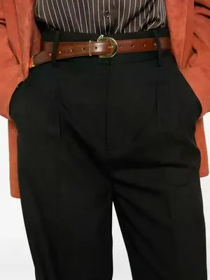 Alberta Ferretti Pleated Front Trousers - Black