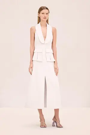 Alexis Sessile Midi Dress - White