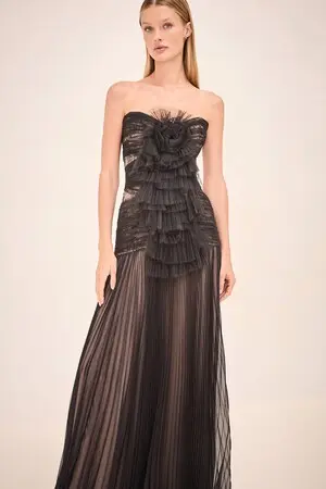 Alexis Seraphina Strapless Gown - Black
