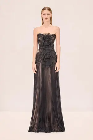 Alexis Seraphina Strapless Gown - Black