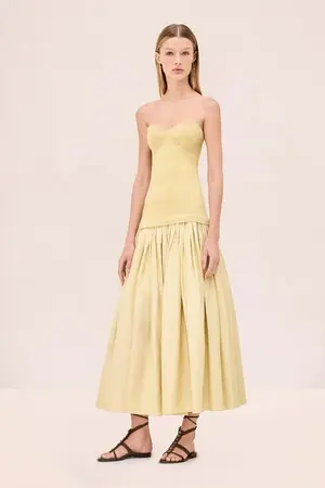 Alexis Cannes Strapless Midi Dress - Green