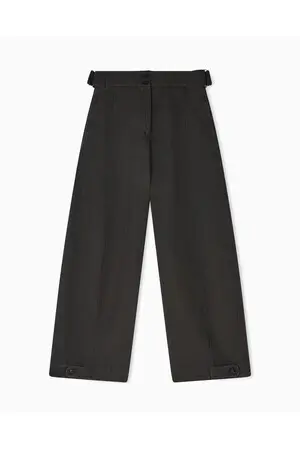 Emporio Armani Garment-dyed Linen-blend Oval-leg Trousers