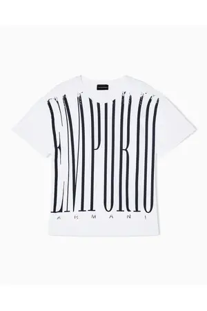 Emporio Armani T-shirt In Light Cotton Jersey - White