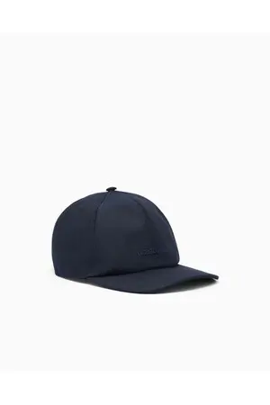 Giorgio Armani Technical Fabric Baseball Cap With Embroidered Logo - Navy