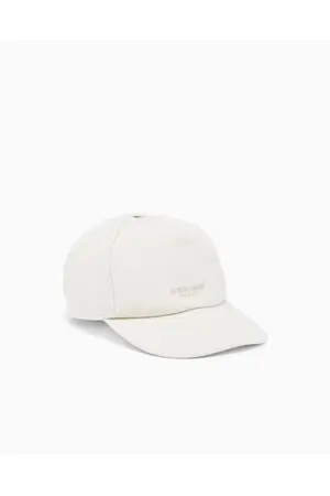 Giorgio Armani Technical Fabric Baseball Cap With Embroidered Logo - White