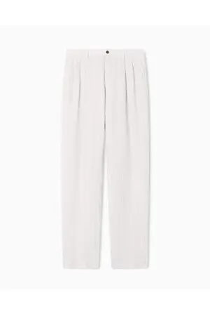 Giorgio Armani Double-pleat Linen Trousers - Red