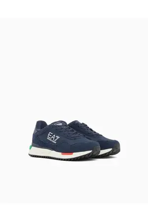 EA7 Sneakers With Fabric And Leather Details