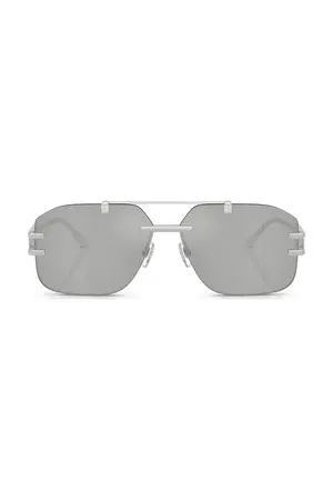 Versace Rimless Square Sunglasses With Adjustable Nosepads