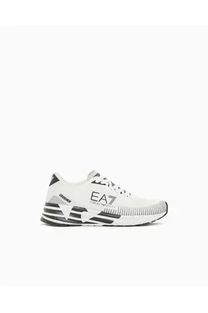Emporio Armani Crusher Distance Knit 2.0 Sneakers - White