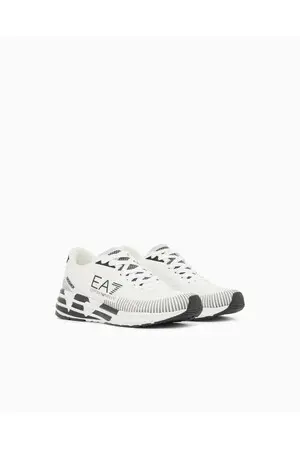 Emporio Armani Crusher Distance Knit 2.0 Sneakers - White