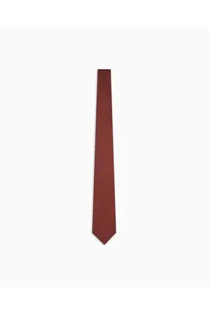 Emporio Armani Jacquard Pure Silk Standard Neck Tie Burgundy