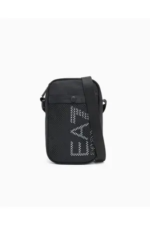 Emporio Armani Shoulder Bag In Technical Fabric With Logo - Black