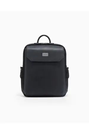 Emporio Armani Tumbled Leather Backpack - Black