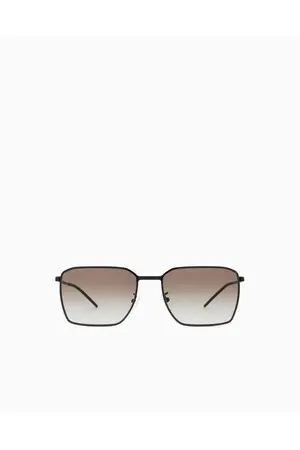 Emporio Armani Oversized Square Metal Sunglasses