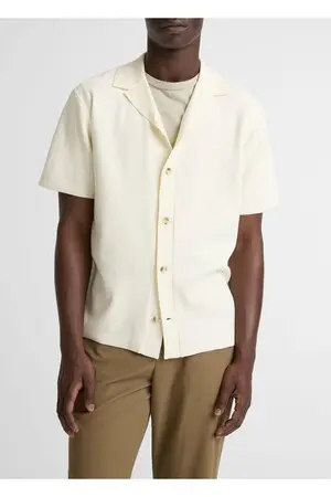 Vince Merino Wool Cabana Shirt - Natural