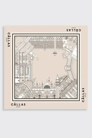 CALLAS MILANO Venezia Venice Silk Scarf Travertine Large - Beige