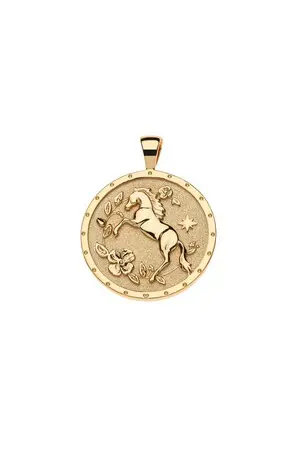 JANE WIN Courage Year Of The Horse Pendant Coin - Gold