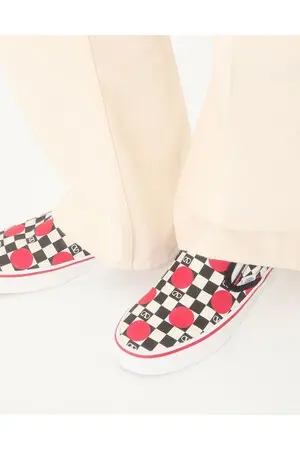 Valentino Garavani Vlogo Checkerboard Print Slip-on Sneakers - Black