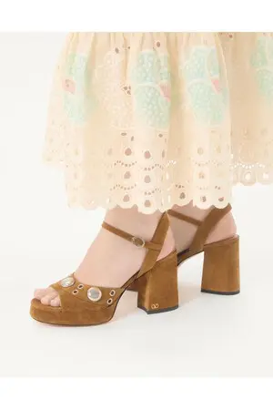 Valentino Garavani Valentino Garavani Nellcôte Platform Sandals In Split Leather Red