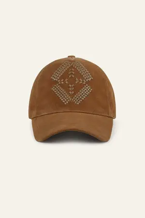 Ba&sh Harsha Leather Baseball Cap - Brown