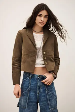 Ba&sh Morfeo Suede Leather Jacket