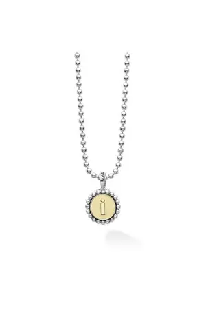 Lagos Signature Caviar I Initial Charm Necklace - Gold