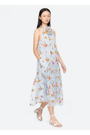 Sea Freya Printed Velvet Burnout Dress