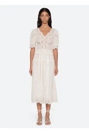 Sea Sofia Embroidered Midi Dress