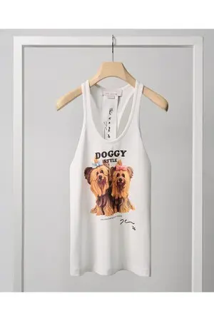 Stella McCartney Jeff Koons Doggy Style Tank - White