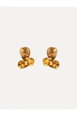 Oscar De La Renta Pear-cut Crystal Cluster Stud Earrings - Gold