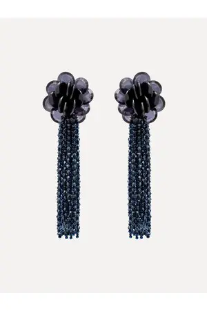 Oscar De La Renta Flower Chandelier Clip-on Earrings - Natural