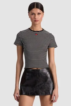 Alice + Olivia Cindy Cropped Tee