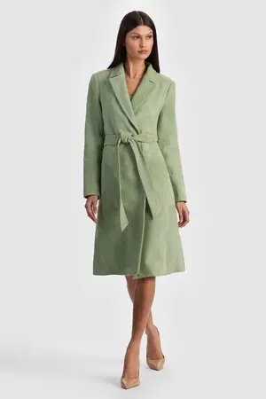 Alice + Olivia Karley Suede Wrap Coat