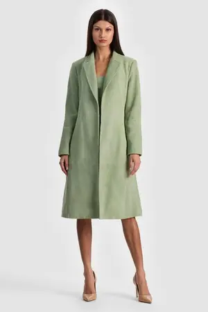 Alice + Olivia Karley Suede Wrap Coat